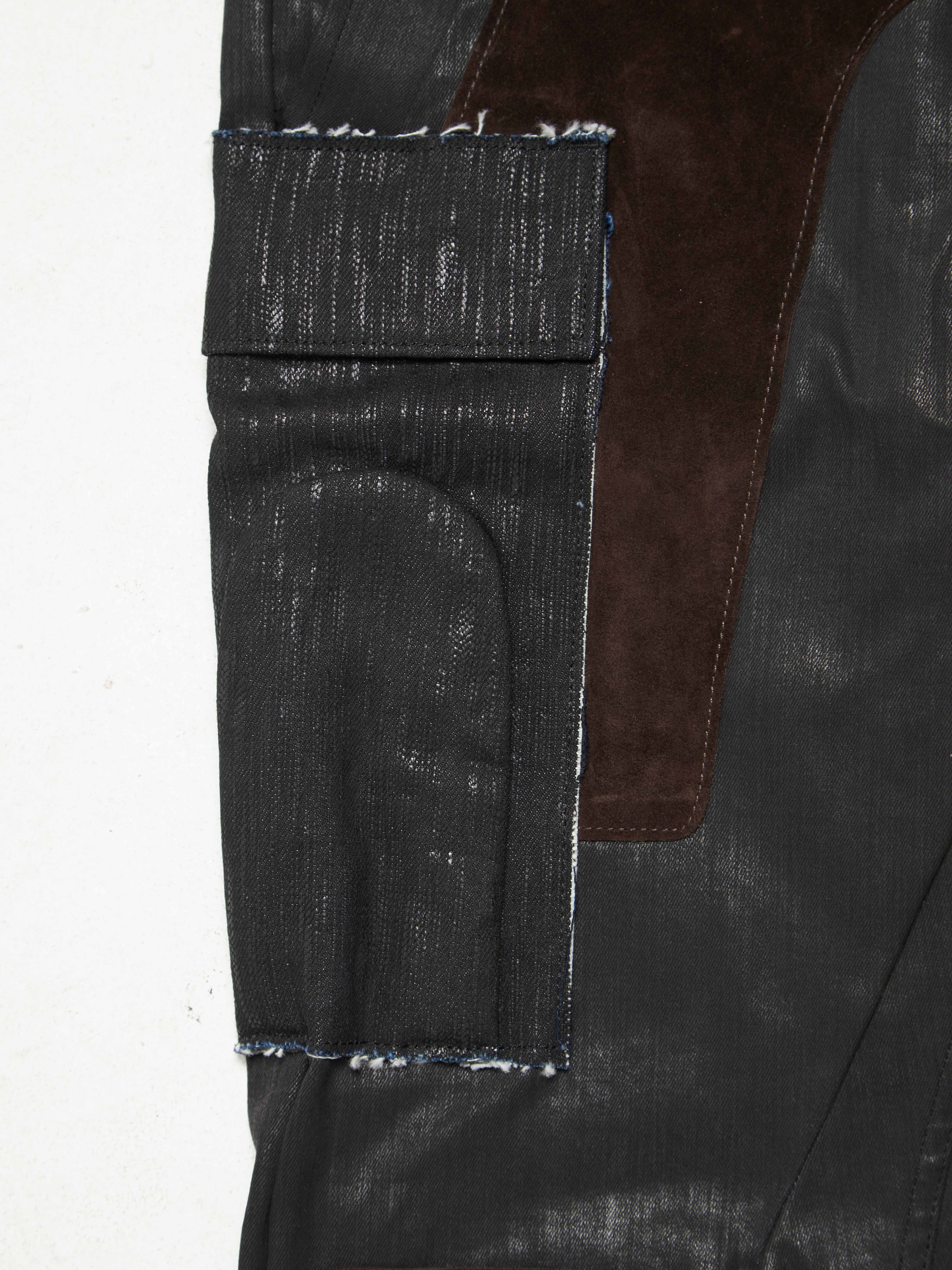 Rick Owens Waxed Suede Detailed Runway Joggers | Garmentory