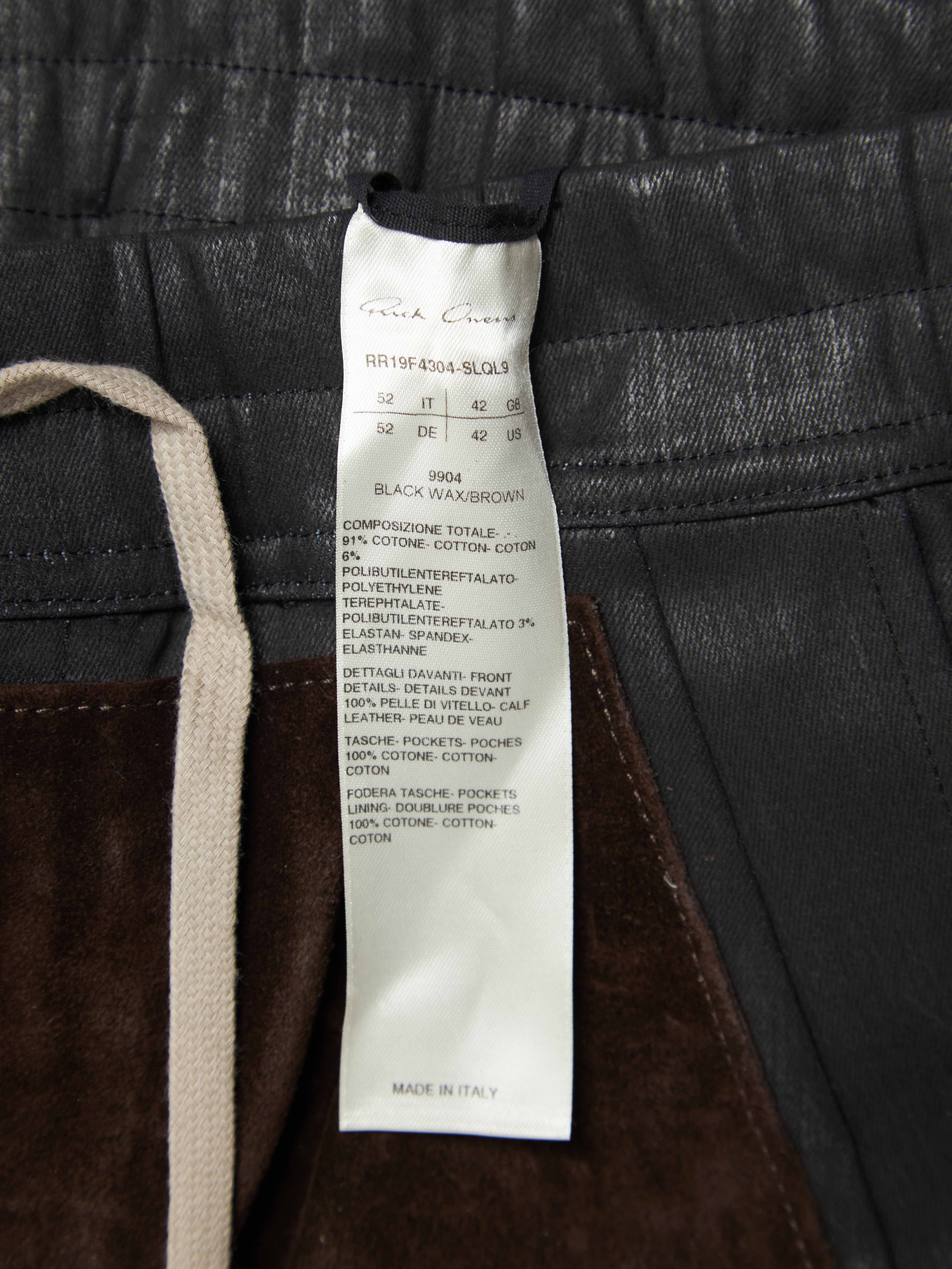 Rick Owens Waxed Suede Detailed Runway Joggers | Garmentory