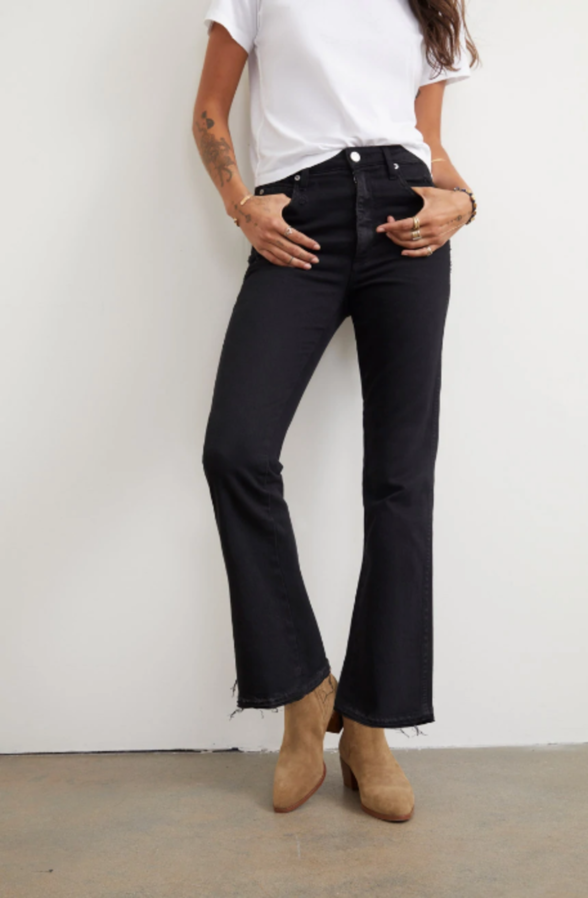 amo denim Bella HR Boot denim - Black Oak | Garmentory