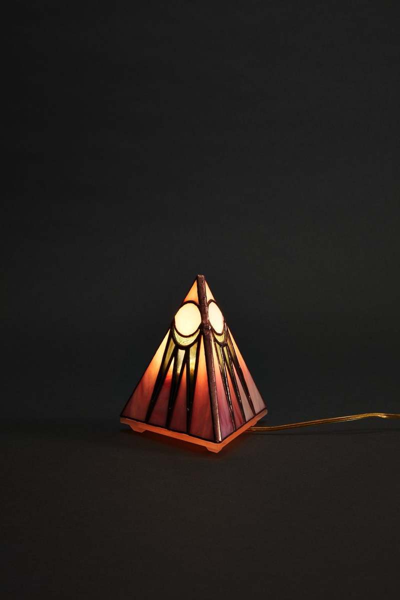 Friend of All Stained Glass Pyramid Lamp - Pink Moon | Garmentory