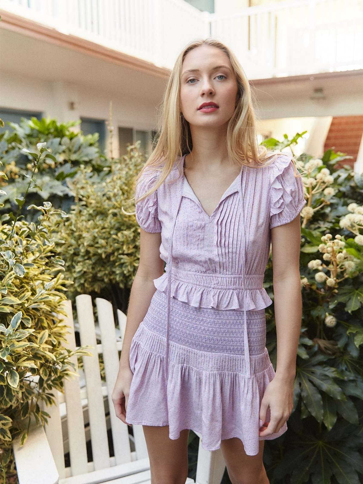 LoveShackFancy Toto Mini Dress - Purple Pansy | Garmentory