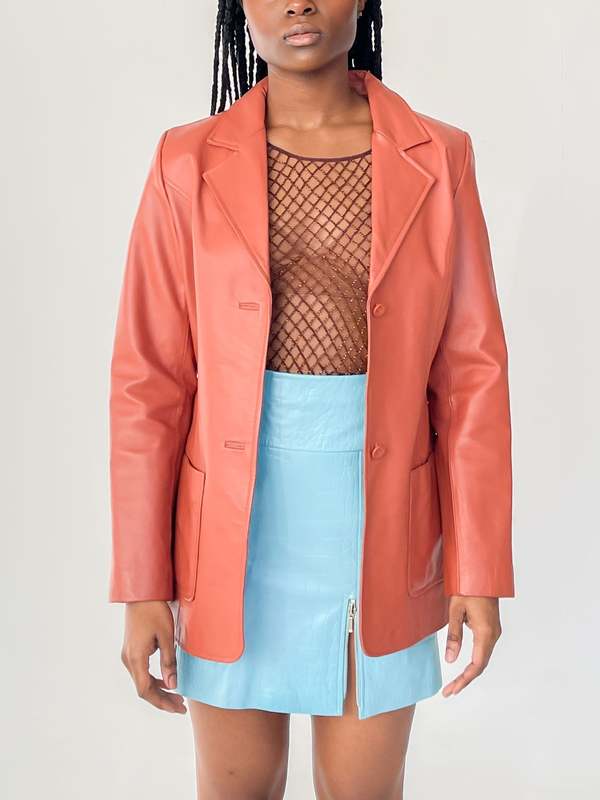 VINTAGE Leather Blazer - RUST | Garmentory