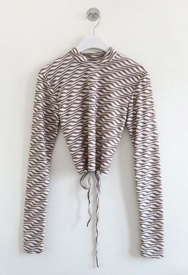 Wave Crop Top with Tie Back | Garmentory