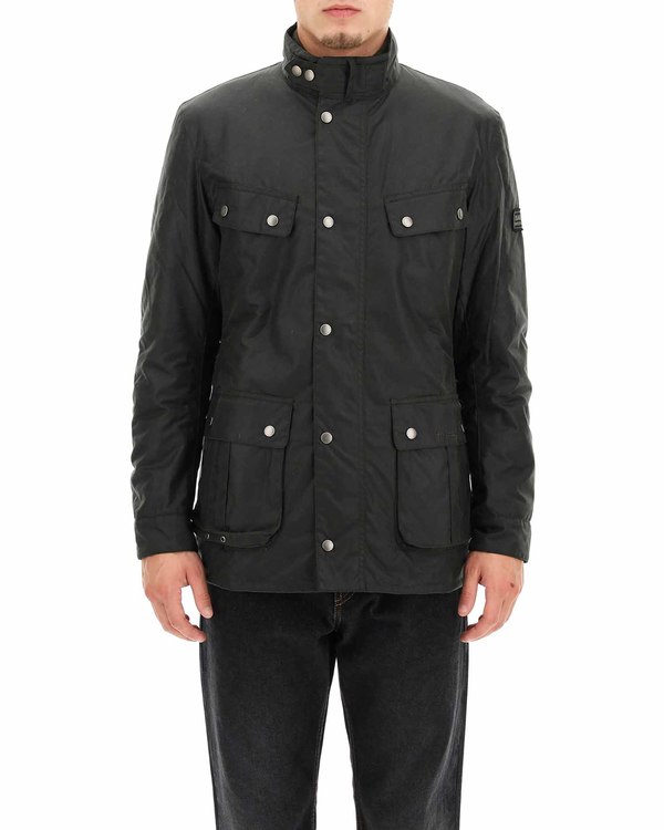 Barbour Waxed Cotton Duke Jacket - Dark Gray | Garmentory