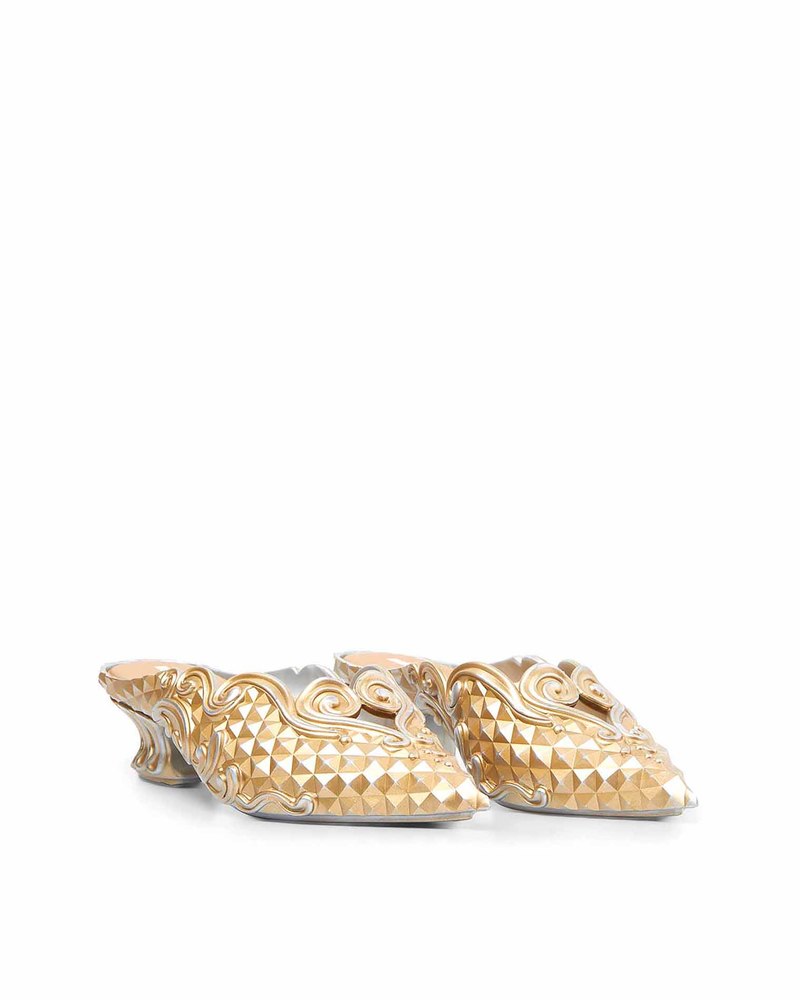 Y/Project x Melissa Gold PVC Mules Shoes - Gold | Garmentory