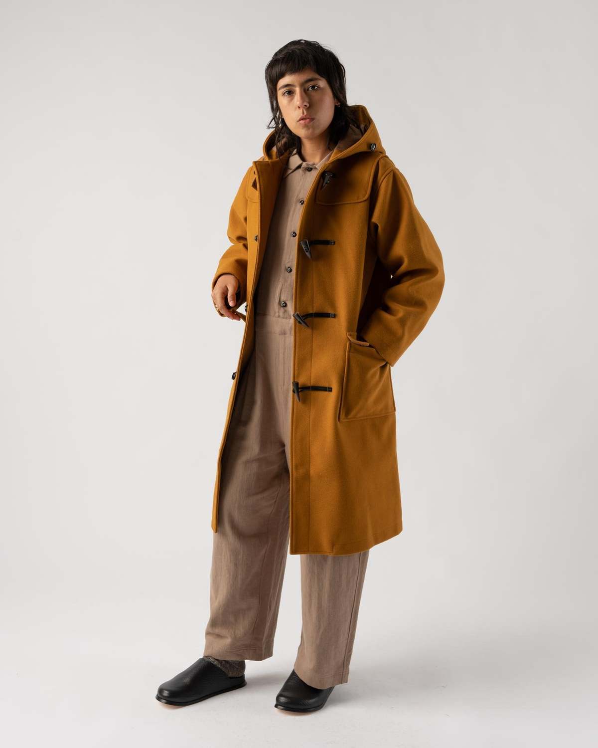 ICHI ANTIQUITES Duffle Coat - Camel | Garmentory