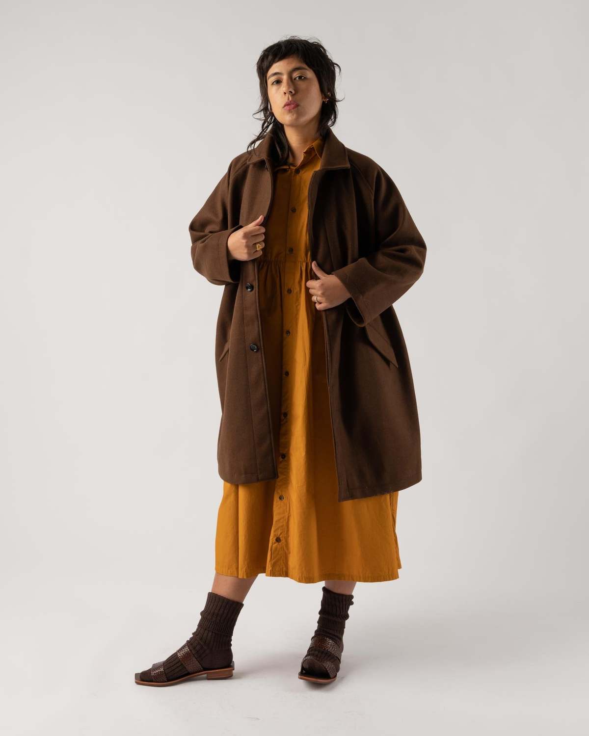 ICHI ANTIQUITES Over Coat - Brown | Garmentory