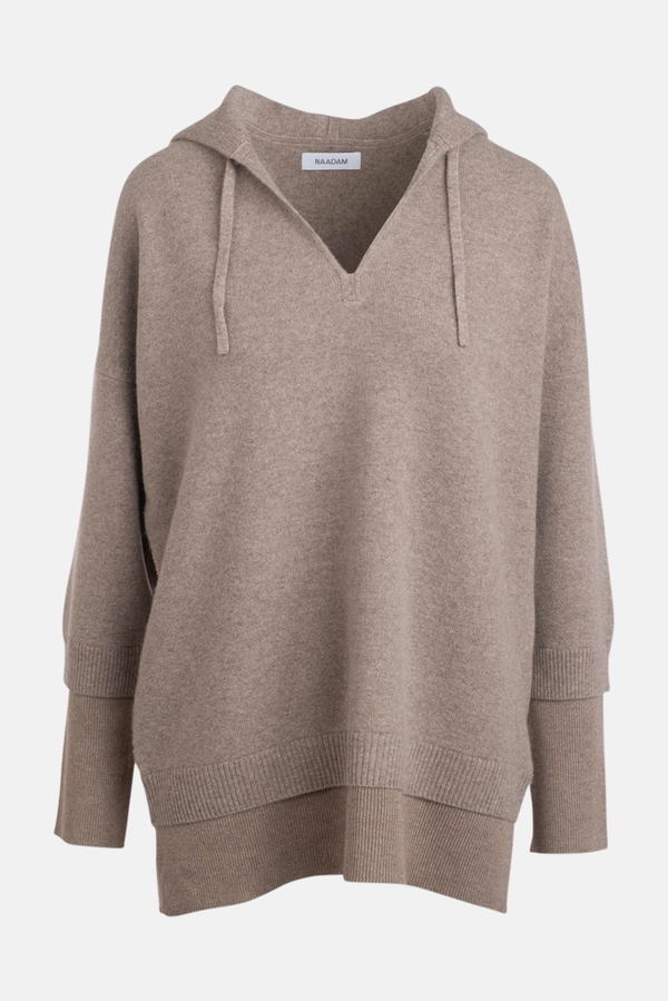 Women's Naadam Cashmere Layered Hoodie Sweater - Timber | Garmentory