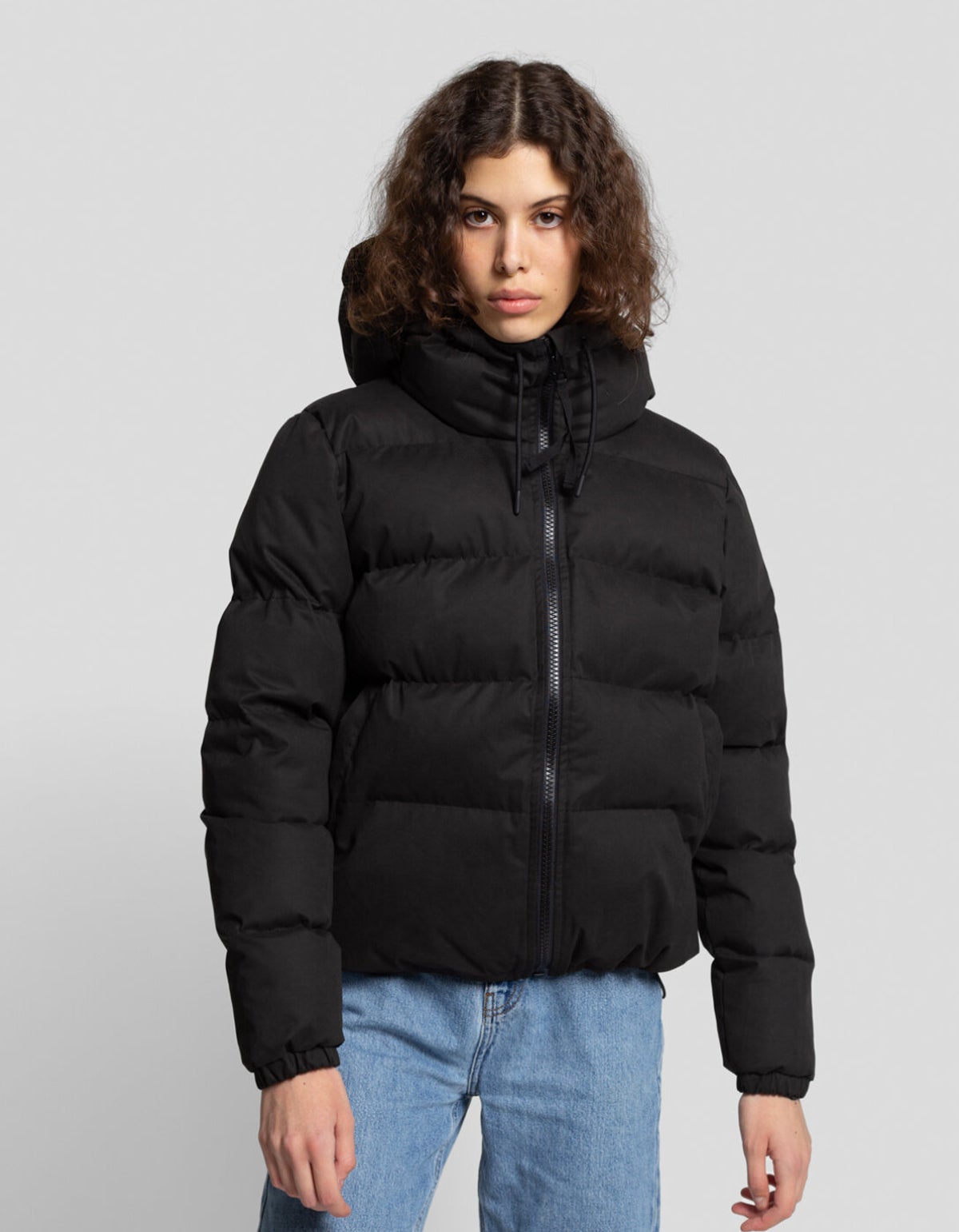 Selfhood Hooded Puffer Jacket - Black | Garmentory