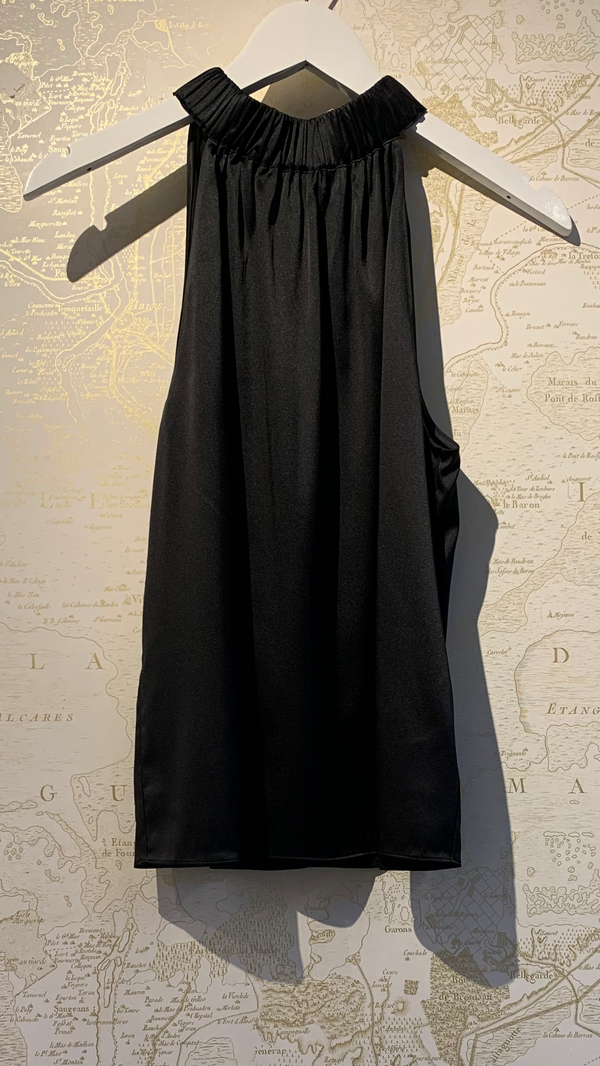 FRAME Denim Shirred Halter Top | Garmentory