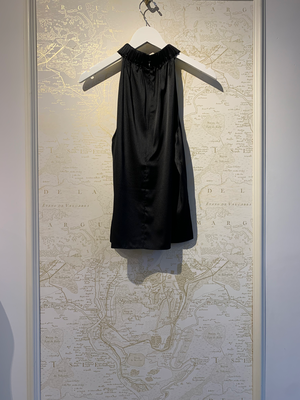 FRAME Denim Shirred Halter Top | Garmentory