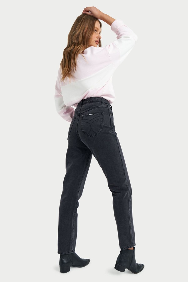 Rollas Split Logo Sweater - 80's Pink | Garmentory