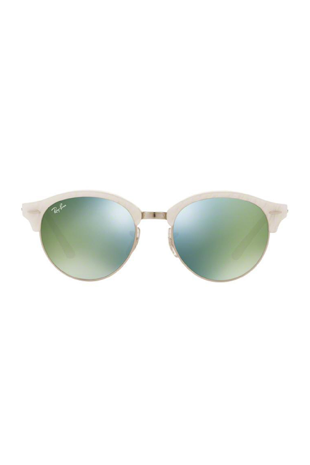 Ray-Ban Clubround Sunglasses - White/Green | Garmentory