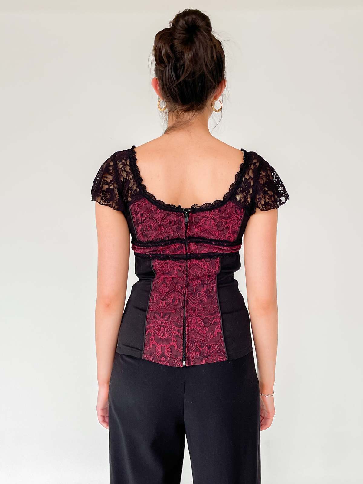 Vintage Lace Bodice Top - Black | Garmentory