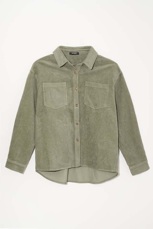 Azalea Charlie Shirt Jacket - Sage | Garmentory