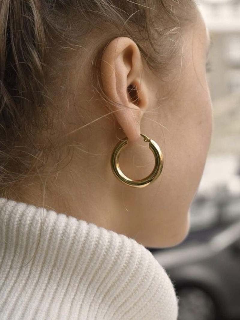 Common Muse Freja Large Hoop Earring - Gold | Garmentory