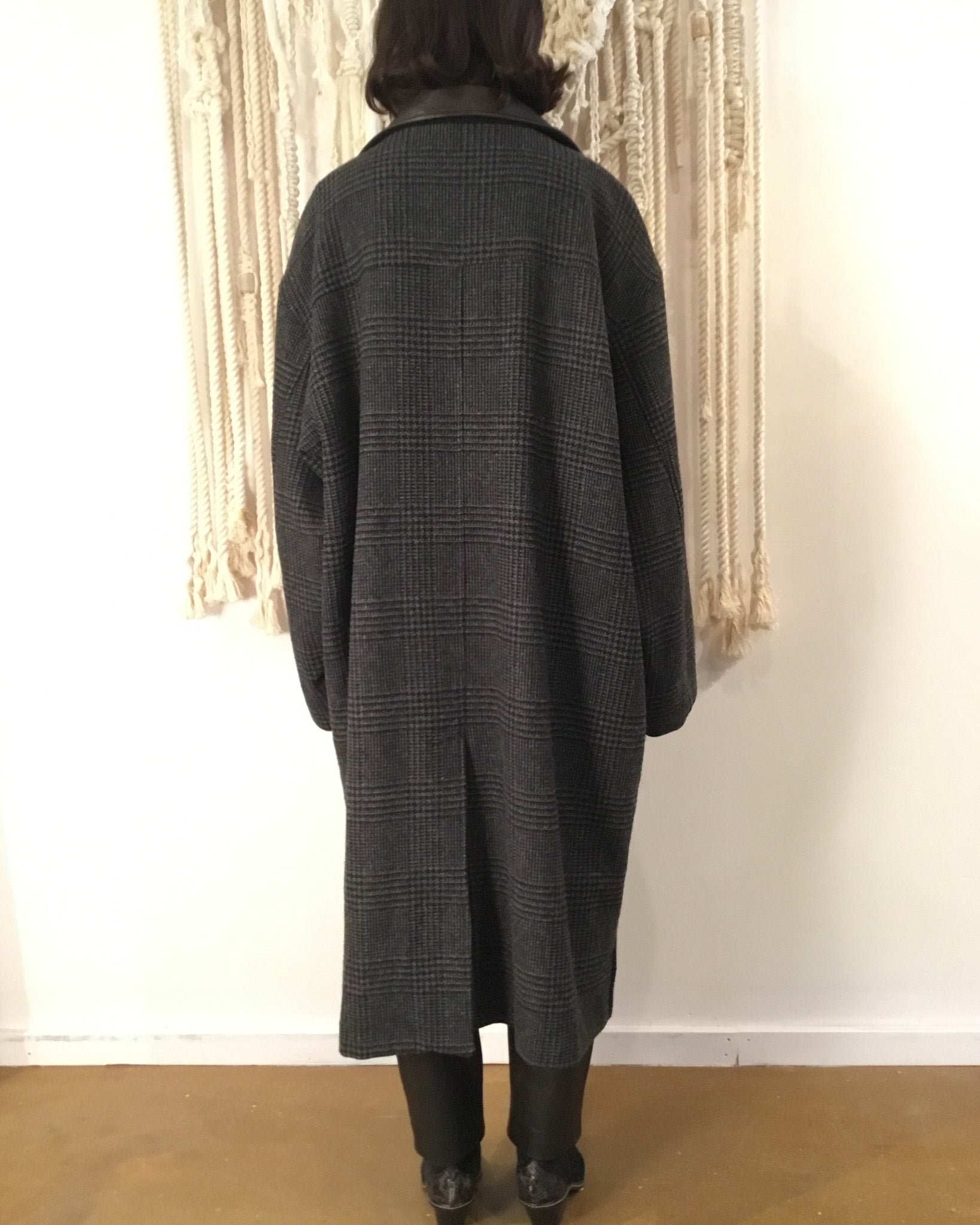 Vintage Plaids Wool Cloud Coat - Grey | Garmentory