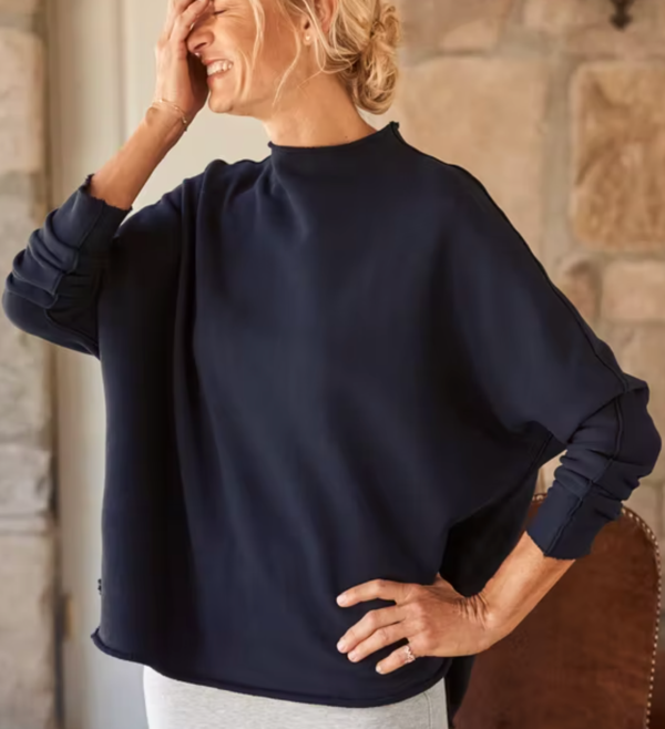 Frank & Eileen Long Sleeve Funnel Neck Capelet - British Royal Navy ...