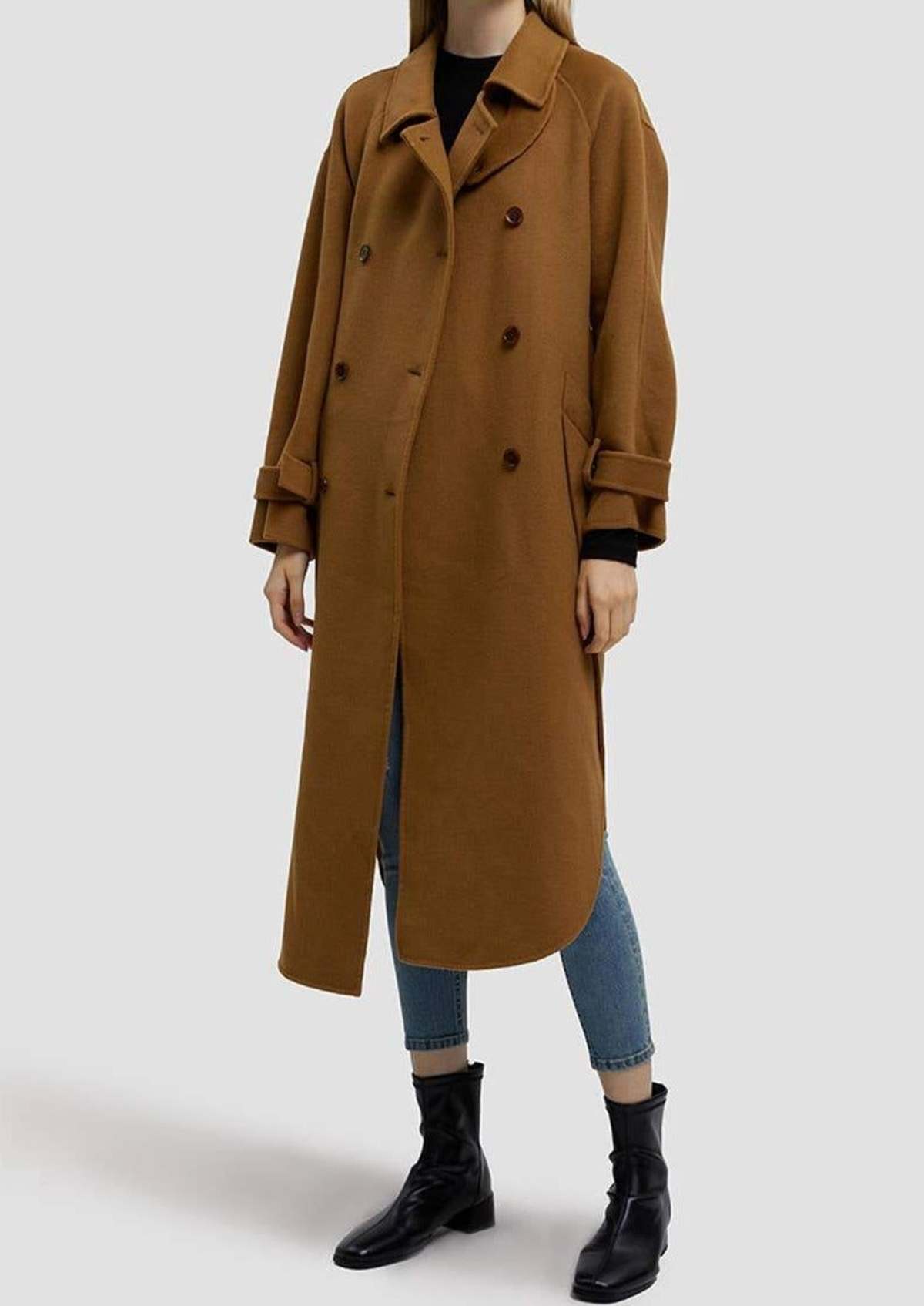 lattelier Double Breasted Wool Coat - Chestnut | Garmentory