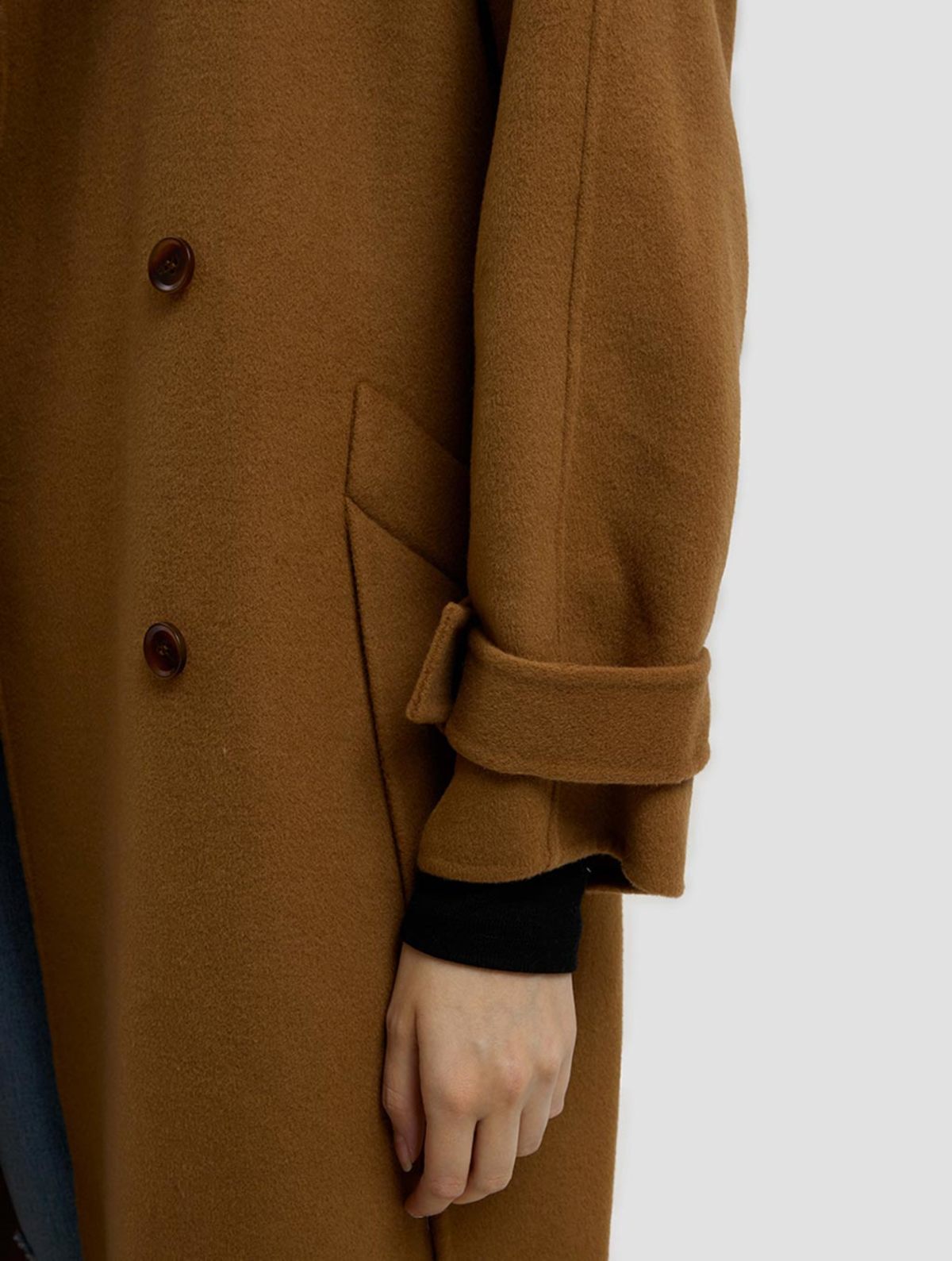 lattelier Double Breasted Wool Coat - Chestnut | Garmentory