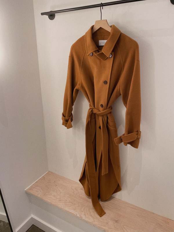 lattelier Double Breasted Wool Coat - Chestnut | Garmentory