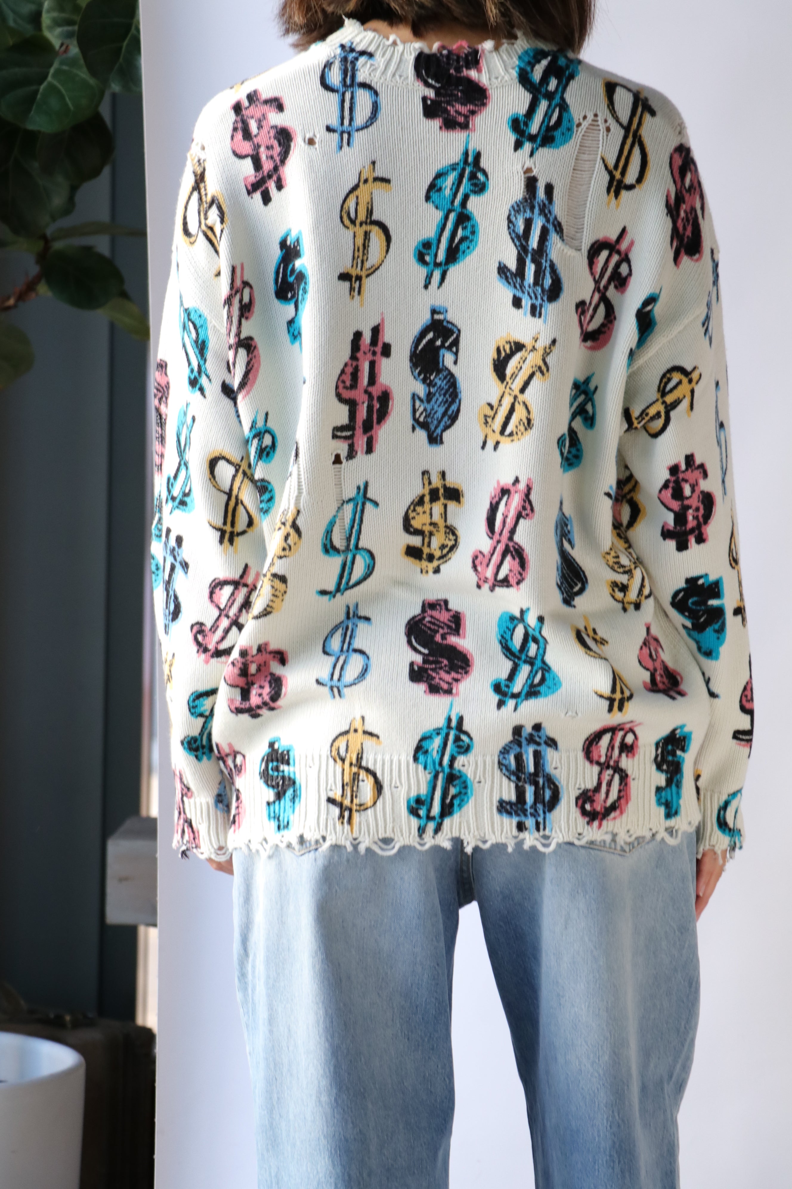 R13 Dollar Sign Oversized Sweater - Multi | Garmentory