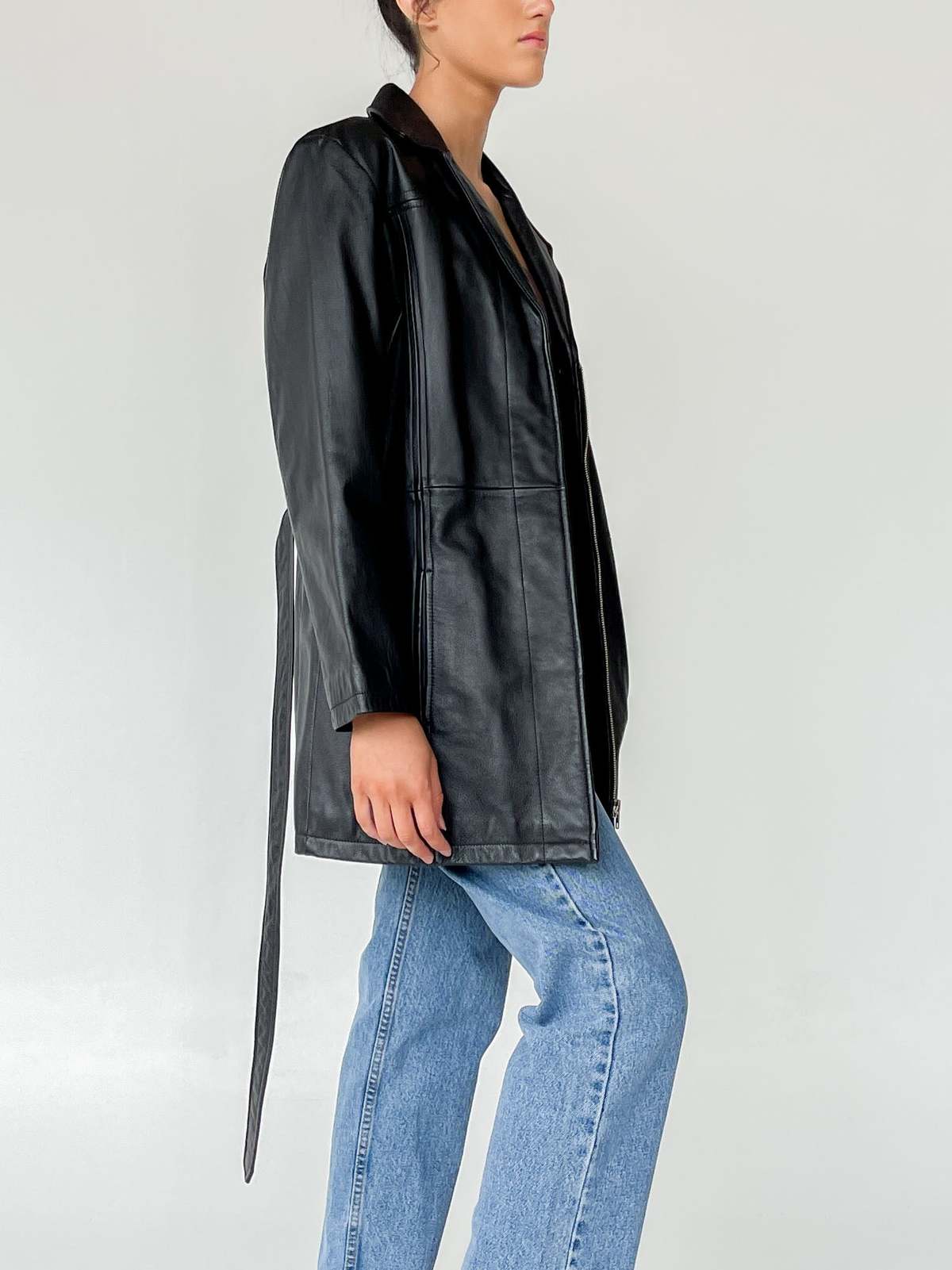 Vintage Leather Wrap Jacket - Black | Garmentory