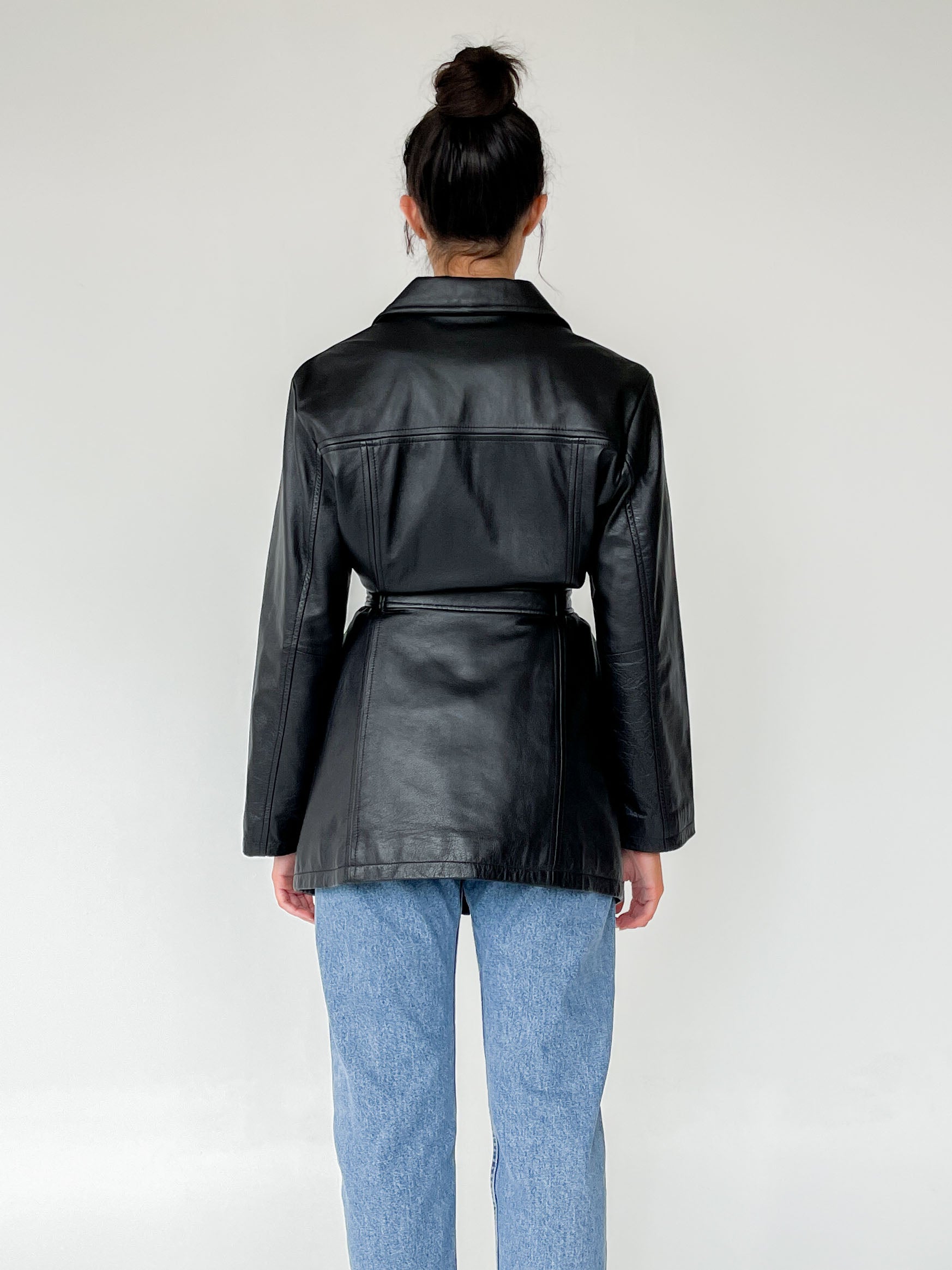 Vintage Leather Wrap Jacket - Black | Garmentory