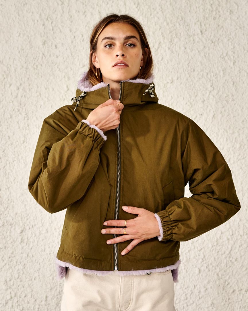 Bellerose Loud Reversible Rain Jacket - Military | Garmentory
