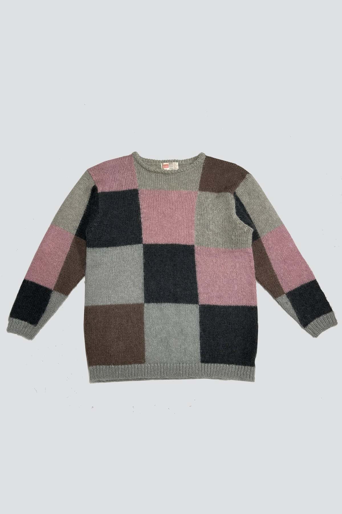 Vintage Wool Checkered Knit Sweater | Garmentory