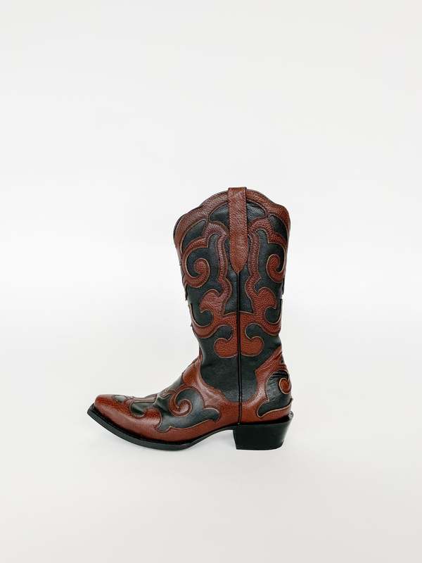 Vintage Two Tone Leather Cowboy Boots | Garmentory