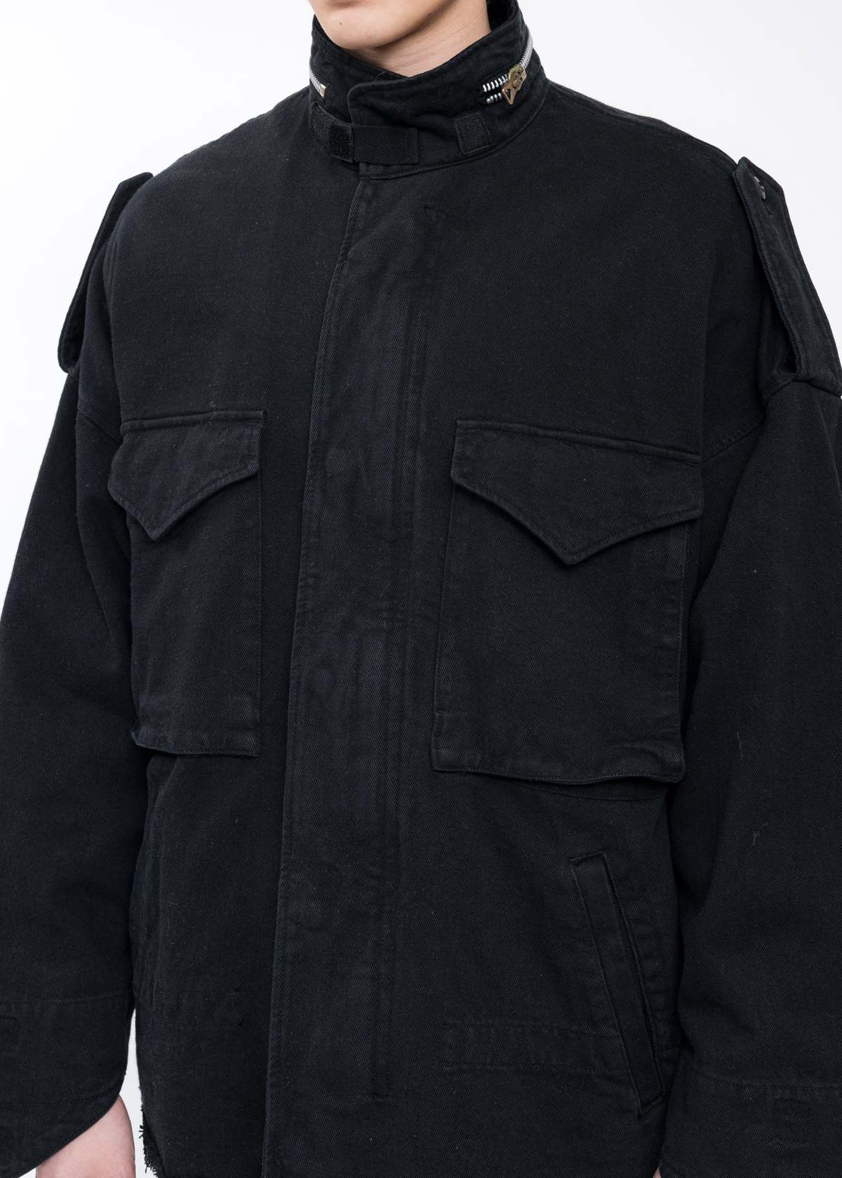 Doublet SILK TWILL MILITARY Jacket - Black | Garmentory
