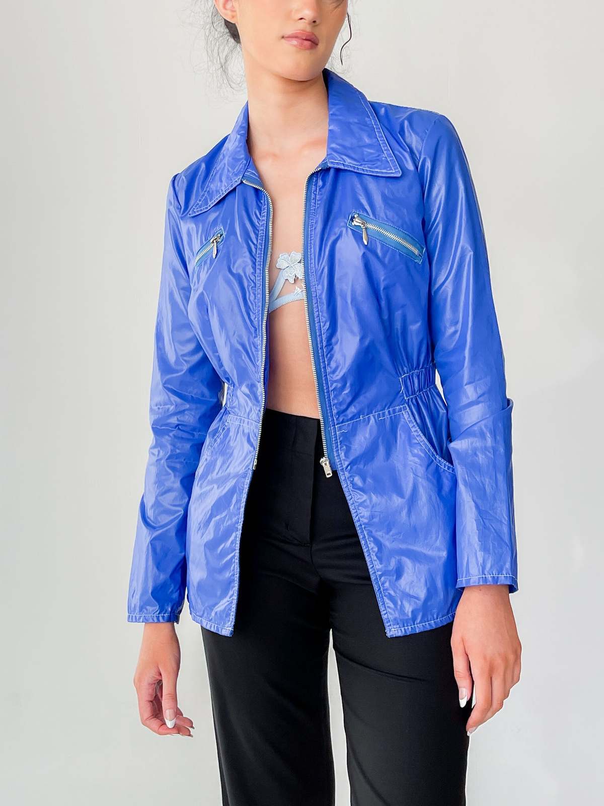 Vintage Nylon Zip Jacket - Blue | Garmentory