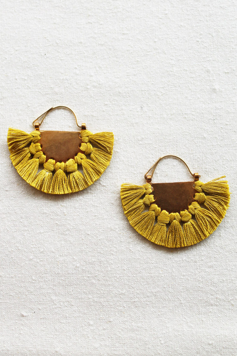 Hazel Cox Lunar Earrings In Mustard | Garmentory