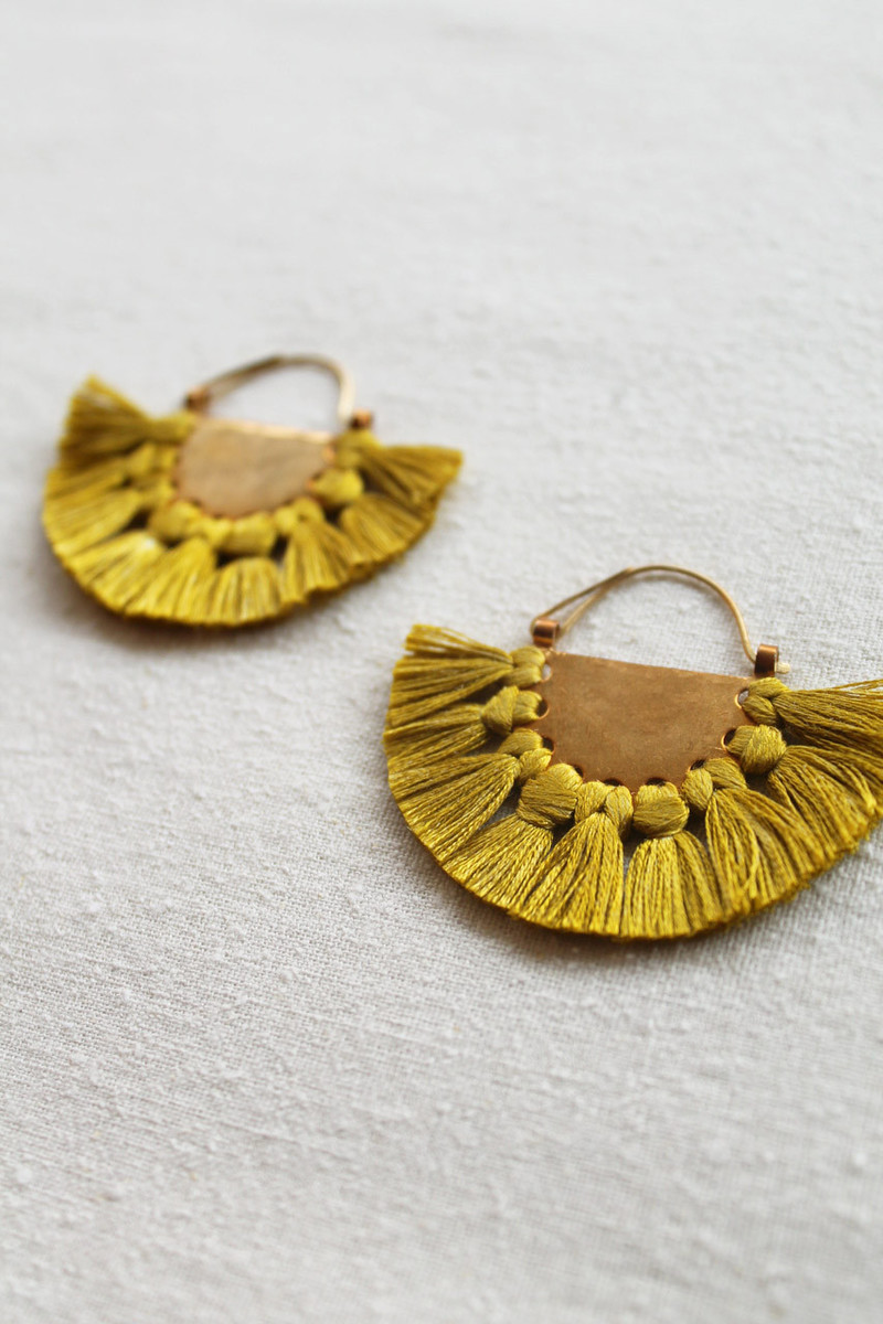 Hazel Cox Lunar Earrings In Mustard | Garmentory