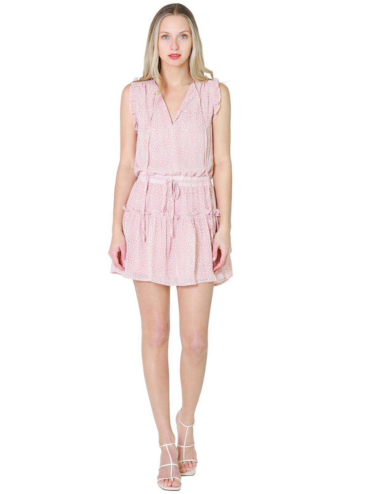 PINCH Animal Print Ruffle Mini Dress - Pink | Garmentory