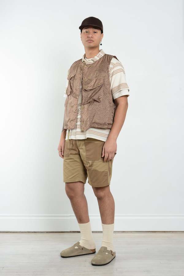 Engineered Garments Cover Poly Leopard Print Ripstop Vest - Brown | Garmentory