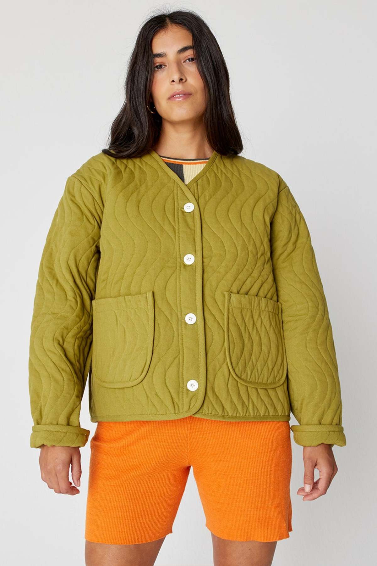Back Beat Co. Organic Cotton Twill Wave Liner Jacket - Green | Garmentory