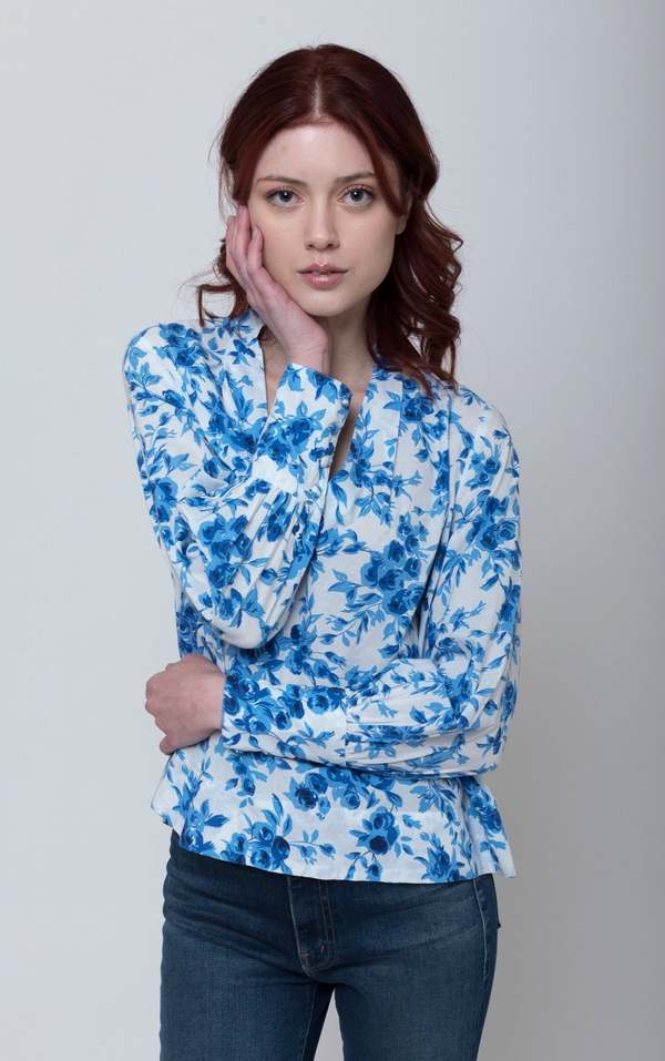 Mille Freya Top - Blue Bouquet | Garmentory
