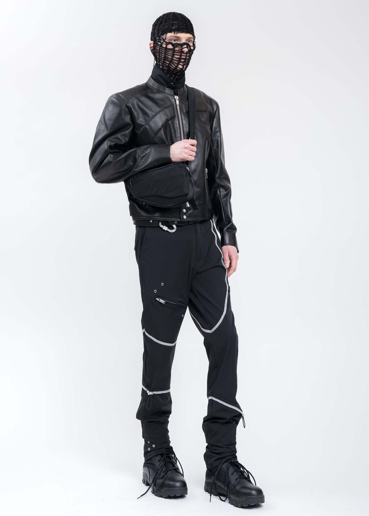 Heliot Emil EXOSKELETON Biker Jacket - Stone | Garmentory