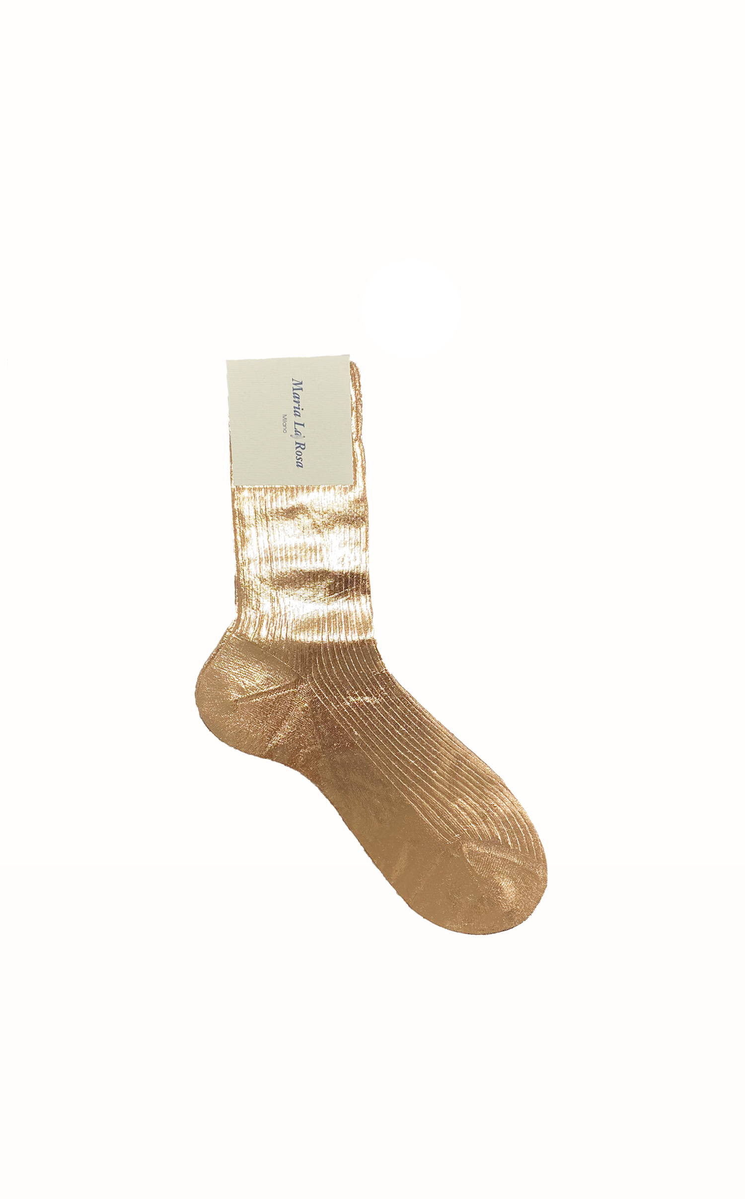 Maria La Rosa One Ribbed Laminated Socks - Pale Rose | Garmentory