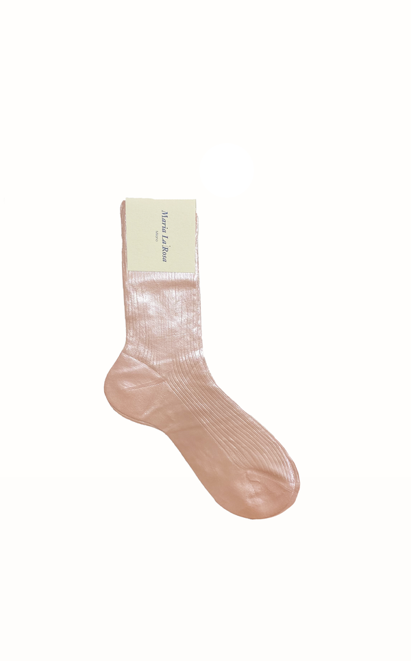Maria La Rosa One Ribbed Laminated Socks - Rosa | Garmentory