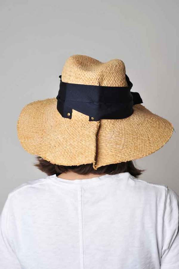 Lola Raffia with Trim Snap FIrst Aid Bis Hat - Navy | Garmentory