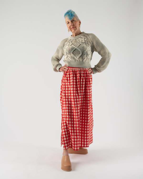 Sultan Wash Gina Grand Vichy Skirt - Red | Garmentory