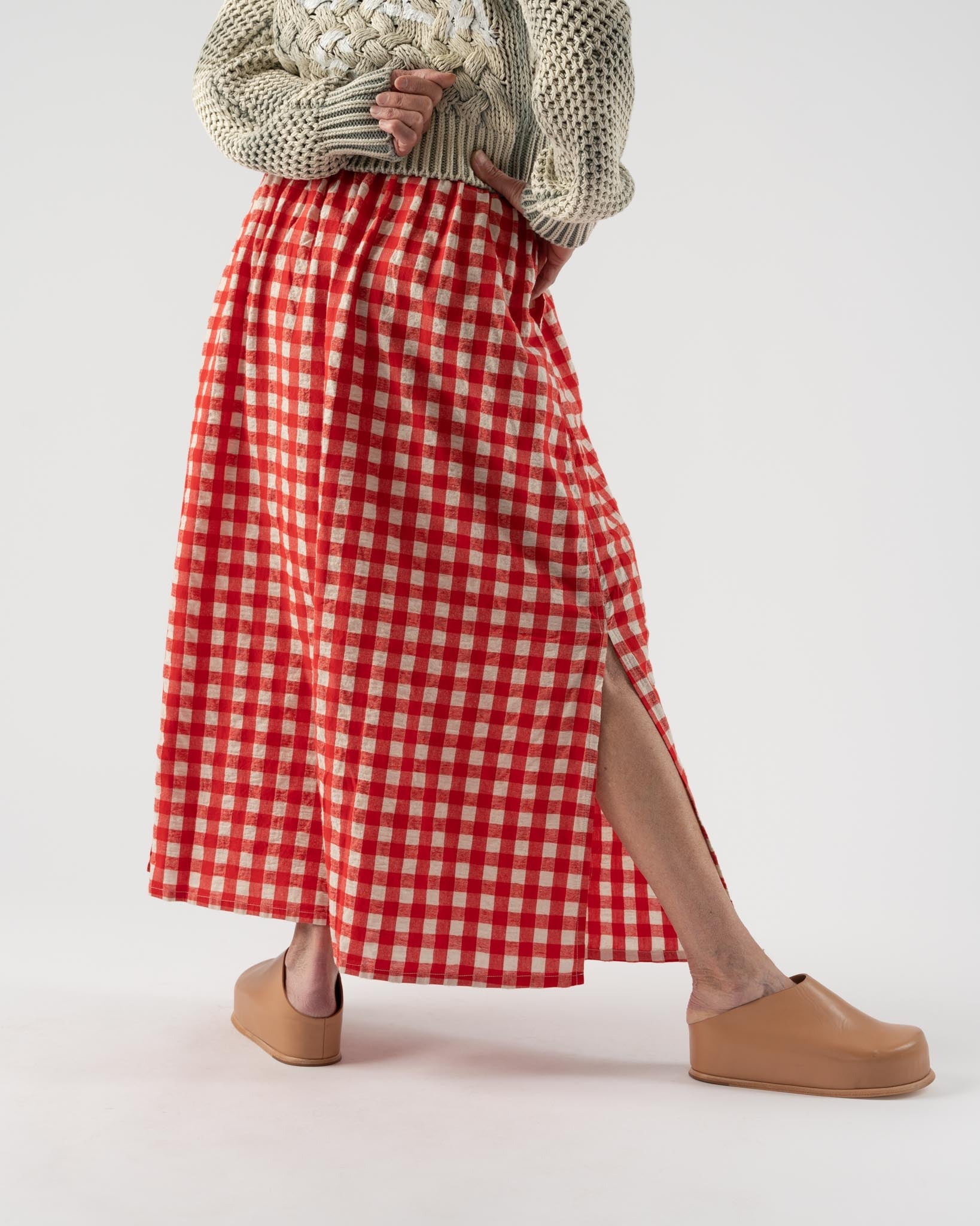 Sultan Wash Gina Grand Vichy Skirt - Red | Garmentory