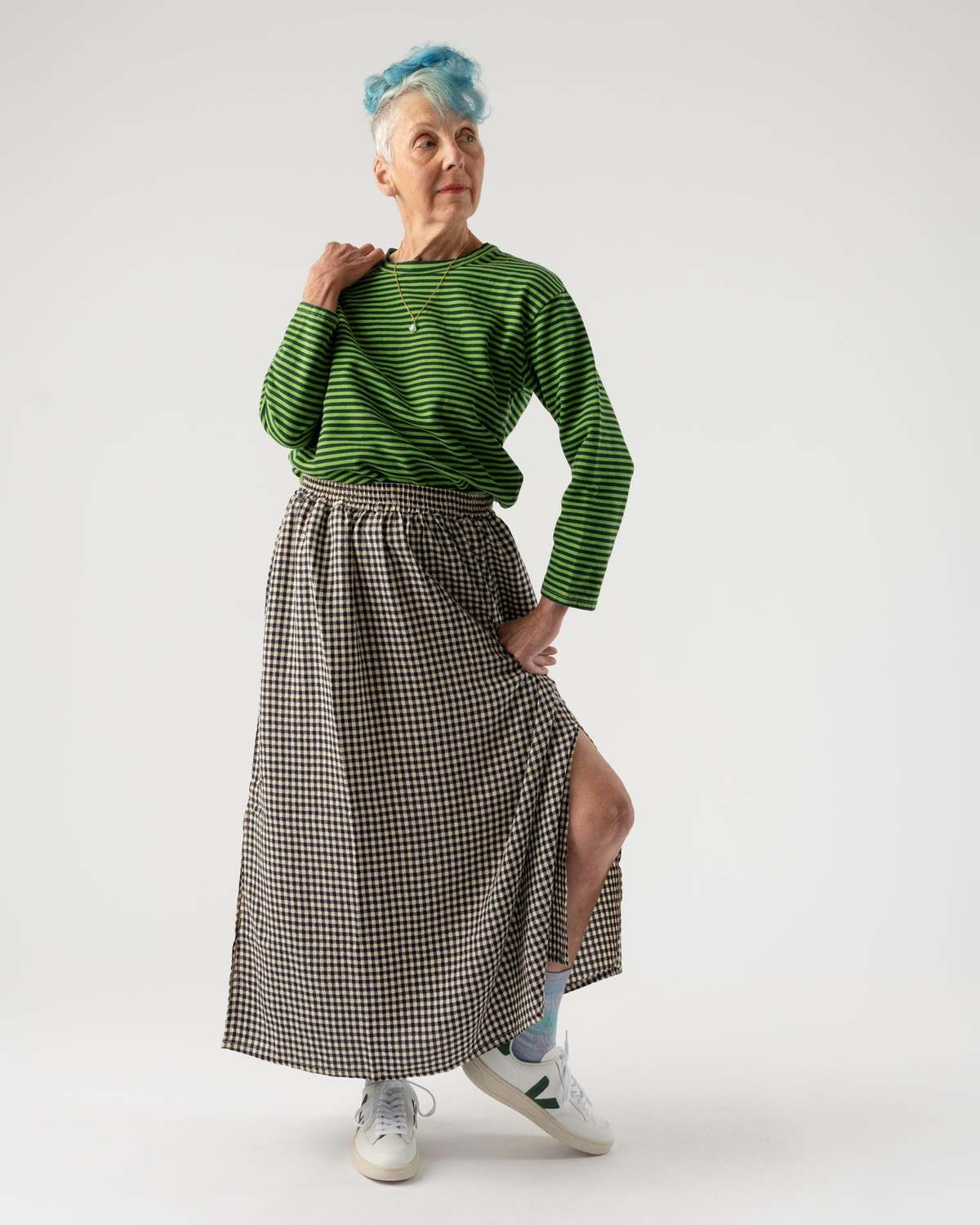 Sultan Wash Gina Vichy Star Skirt - Marine | Garmentory