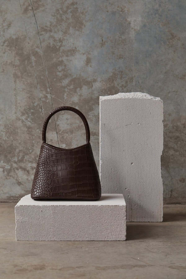 Brie Leon Croc Mini Chloe Bag - Chocolate | Garmentory