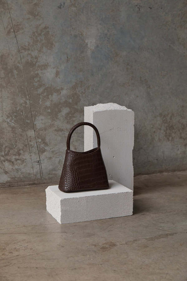 Brie Leon Croc Mini Chloe Bag - Chocolate | Garmentory