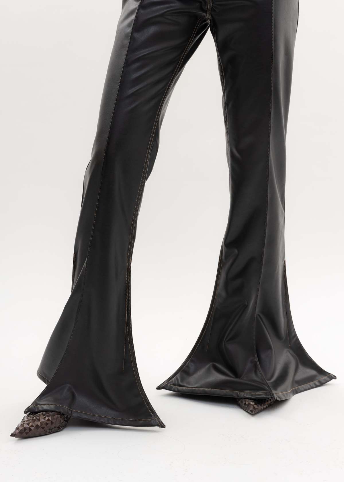 Y/project LEATHER TRUMPET Pants - black | Garmentory