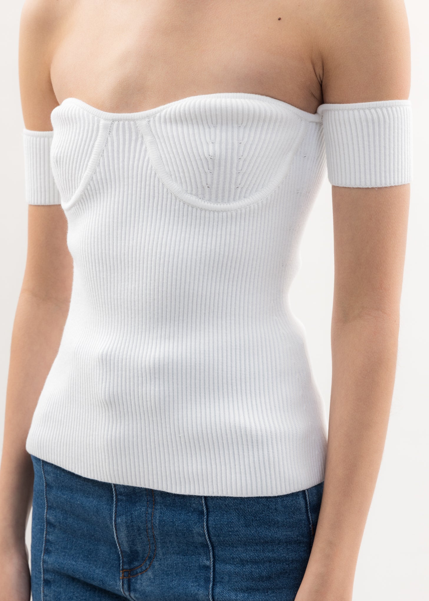 Helmut Lang Contour Pinched Top - White | Garmentory